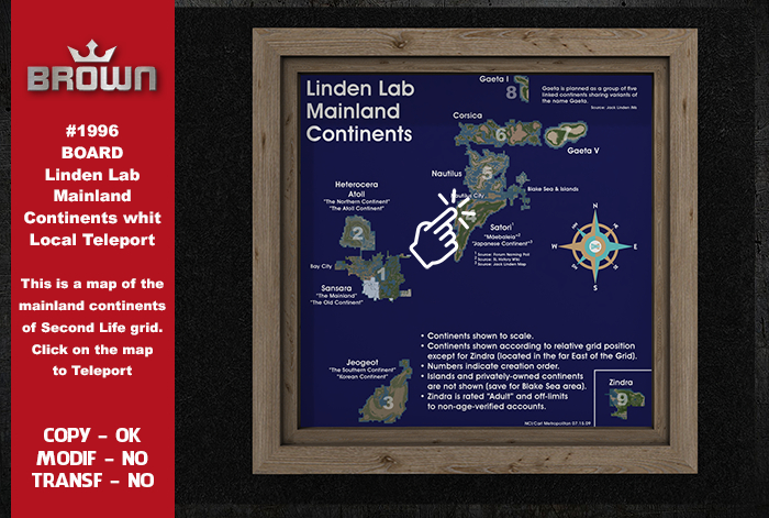 Second Life Marketplace - 1996 Linden Lab Mainland Continents whit Local Teleport BOX